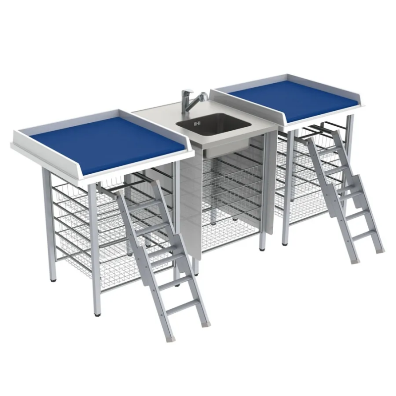 Changing table 327, Fixed height – Combination 2, Washing bench center ...