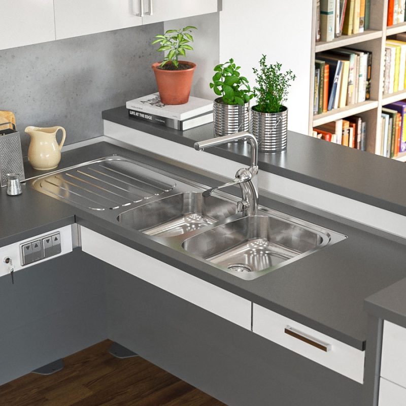 Kitchen Worktop Lift Baselift Corner 6303LA, 90°- 90°, wall-mounted ...