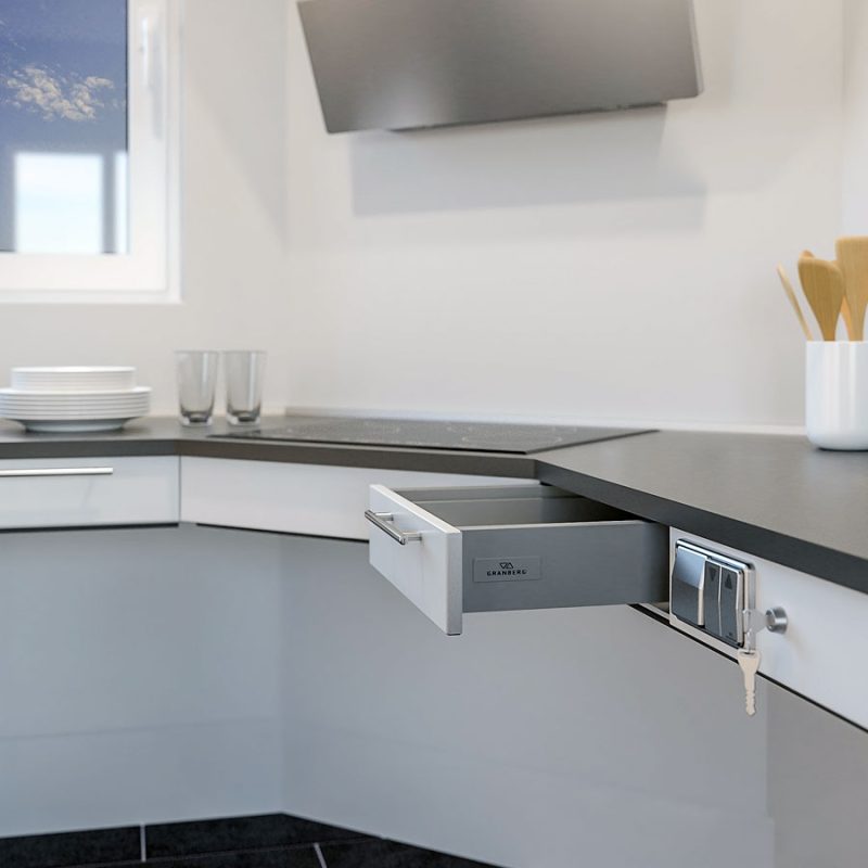 Kitchen Worktop Lift Baselift Corner 6312HA, 45°- 45°, floor-mounted ...