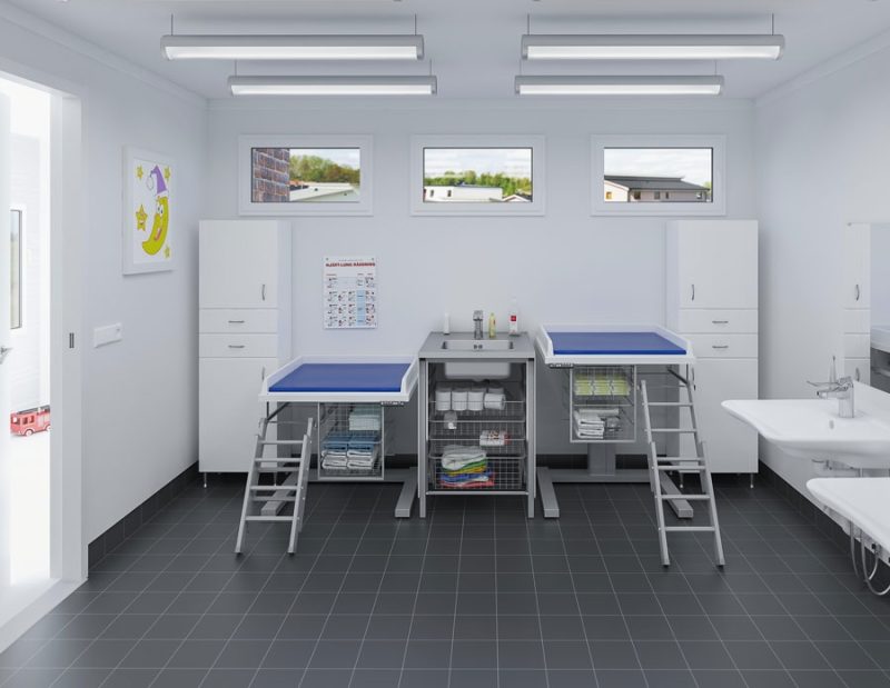 Height Adjustable Changing Table 333 – Combination 2, Washing bench ...